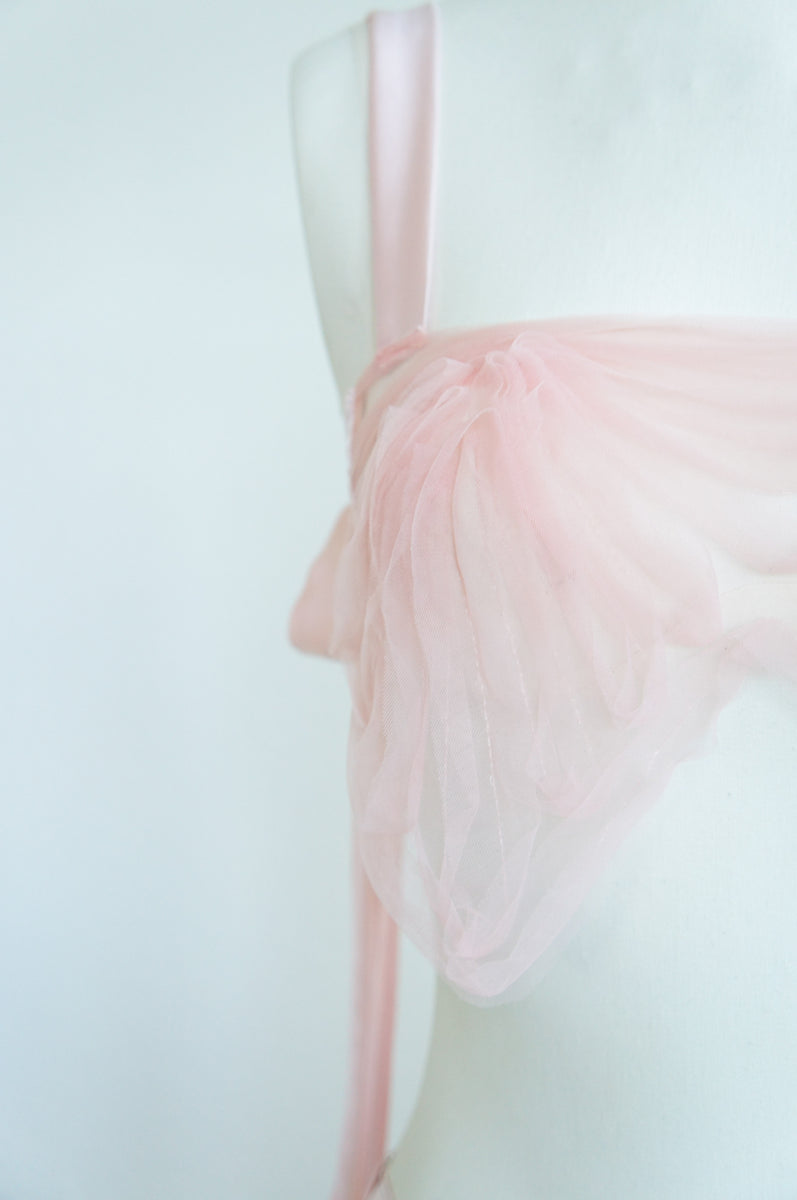 Pink Tulle and Silk Ribbon Bra – Elma Lingerie